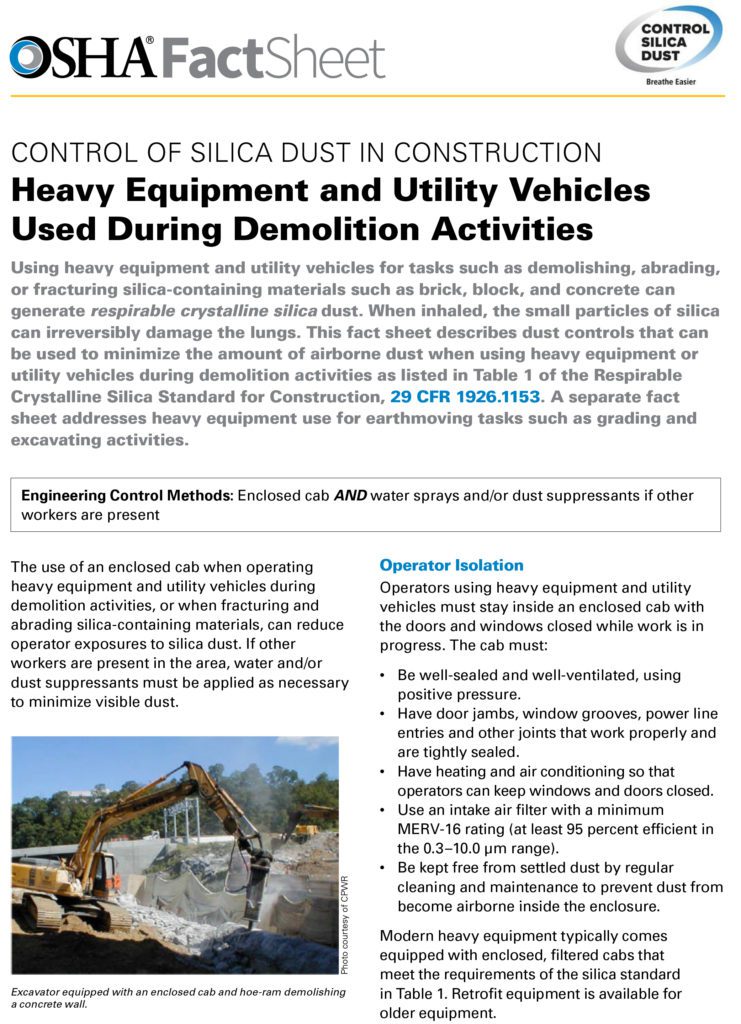 OSHA Silica Fact Sheet | BossTek